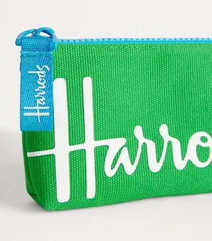 Harrods Cotton Logo Coin Purse - Green