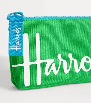 Harrods Cotton Logo Coin Purse - Green
