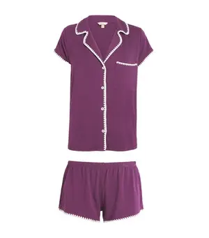 Eberjey Short-sleeve Frida Pyjama Set - Burgundy