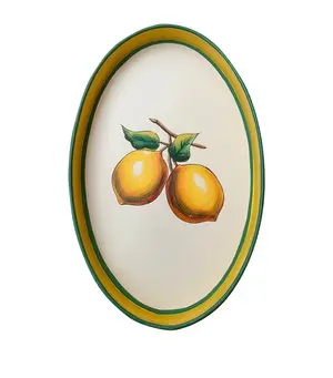 LES-OTTOMANS Iron Lemon Tray - Yellow