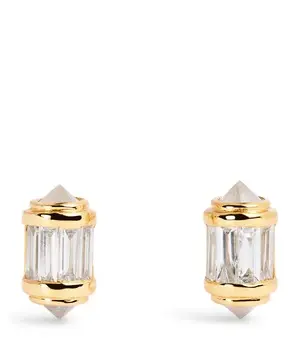 Shay Ripple Diamond Stud Earrings - Gold