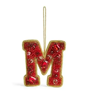 TINKER TAILOR Embellished M Tree Decoration - Red