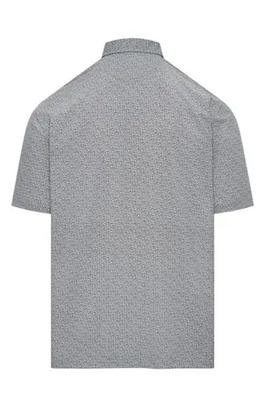 EASTSIDE GOLF Snap Placket Performance Golf Polo - Charcoal Grey Tweed