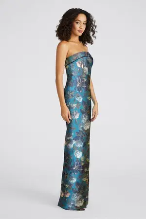 Theia Liora Strapless Column Gown