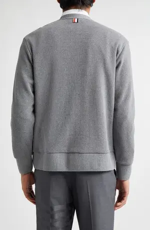 Thom Browne Waffle Knit V-neck Cardigan