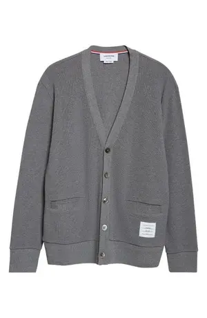 Thom Browne Waffle Knit V-neck Cardigan