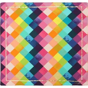 Kurt Geiger Stained Glass Silk Bandana Scarf - Classic Rainbow