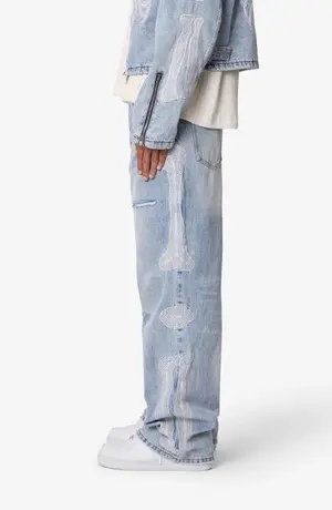 Mnml Skeleton Distressed Baggy Jeans