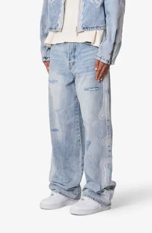Mnml Skeleton Distressed Baggy Jeans