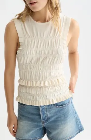 Scotch & Soda Smocked Tank Top - Eggnog