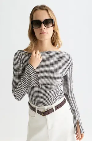 Scotch & Soda Gingham Seersucker Top