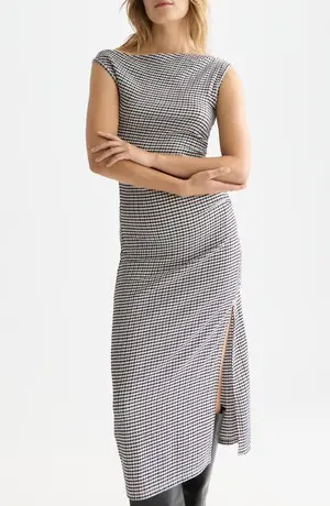 Scotch & Soda Asymmetric Neck Gingham Dress