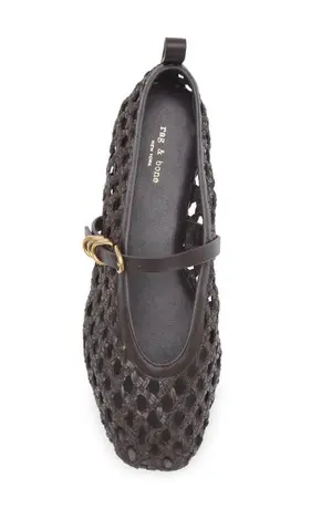 Rag & Bone Spire Woven Mary Jane Flat - Dark Purple