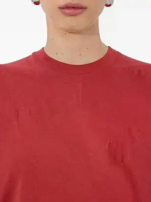 Loulou De Saison Embroidered Logo Crew-neck T-shirt - Red