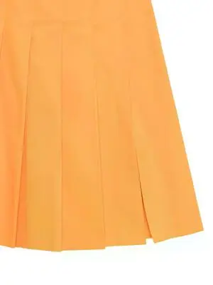 DRHOPE Pleated Slit Skirt - Orange