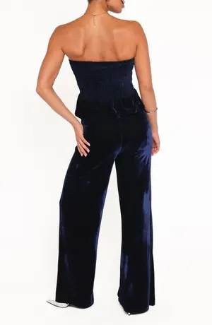 PETAL & PUP Sutton Strapless Peplum Jumpsuit