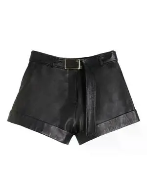 Sportmax Belted Leather Shorts