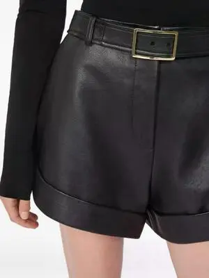 Sportmax Belted Leather Shorts