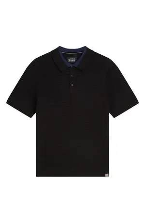 Scotch & Soda Structured Cotton Polo - Meteorite