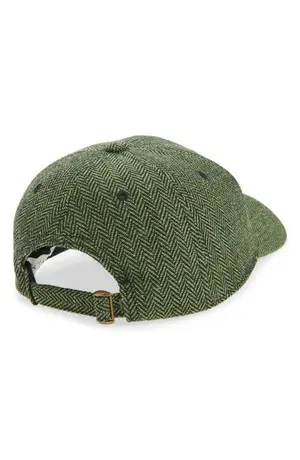 Clare V. Wool Herringbone Baseball Cap - Green & Black W Petit Ciao