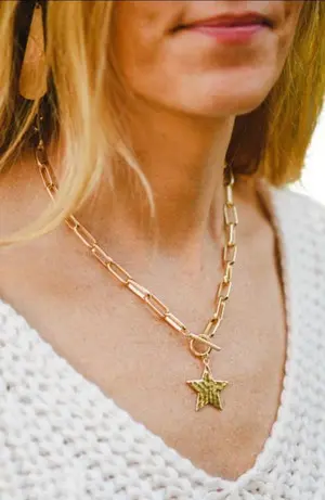 ERIN MCDERMOTT JEWELRY Hammered Star Pendant Necklace