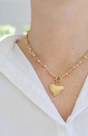 ERIN MCDERMOTT JEWELRY Tone Heart Pendant Necklace