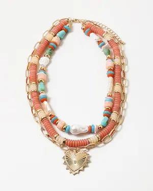 ERIN MCDERMOTT JEWELRY Triple Strand Statement Necklace - Gold