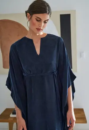 OCEAN+MAIN Belted Cupro Caftan