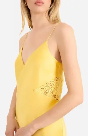Cami Nyc Carli Lace Detail Slipdress - Custard