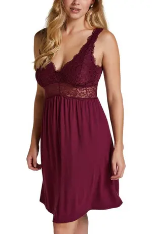 Hunkemoller Nora Lace Slip Dress - Red