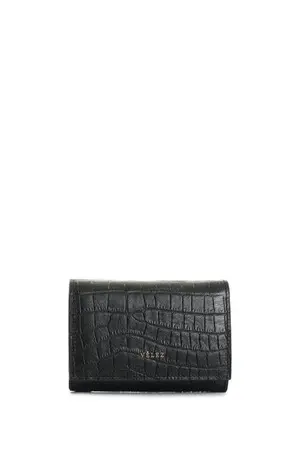 VELEZ Embossed Leather Wallet - Black