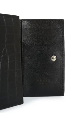 VELEZ Embossed Leather Wallet - Black