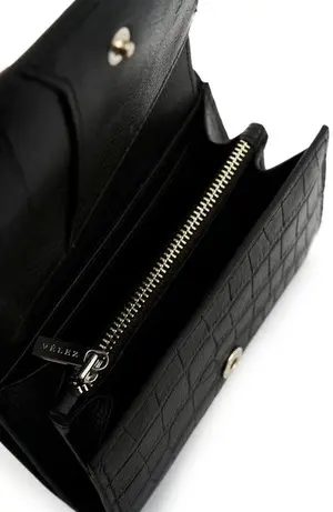 VELEZ Embossed Leather Wallet - Black