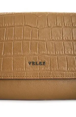 VELEZ Leather Bifold Large Wallet - Brown