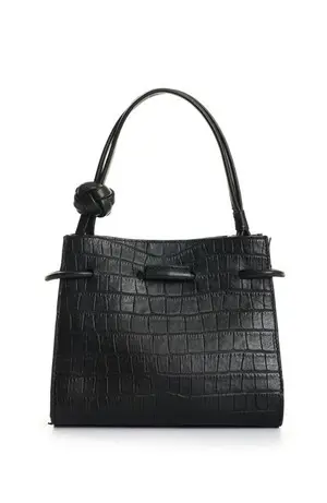 VELEZ Full Grain Leather Crossbody Bag - Black