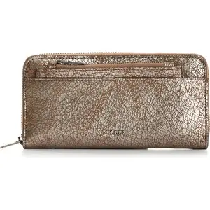 VELEZ Folia Leather Checkbook Wallet - Silver