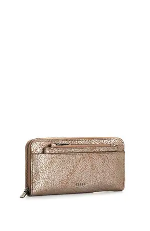 VELEZ Folia Leather Checkbook Wallet - Silver