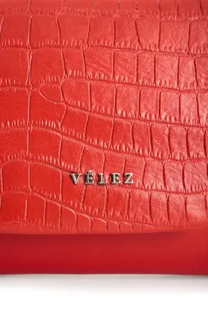 VELEZ Leather Croc-embossed Crossbody Bag