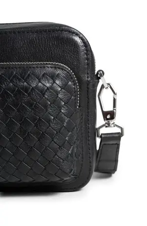 VELEZ Woven Leather Crossbody Bag