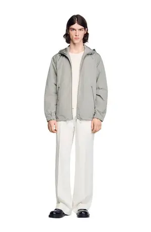 Sandro Technical Hooded Zip-up Jacket - Aluminum