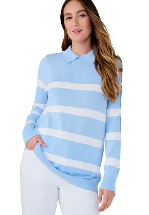 JESSICA LONDON Pullover Collared Polo Sweater