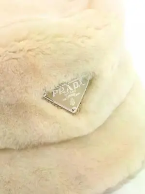 Prada 2010s Logo-plaque Fur Bucket Hat