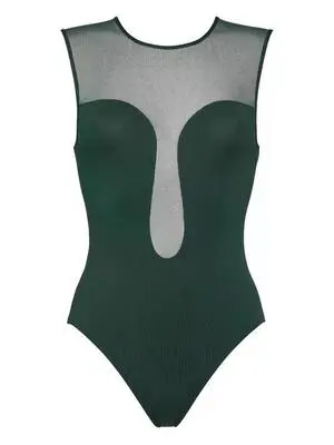 ERES One-piece Swimsuit With Mesh Paneling - Green