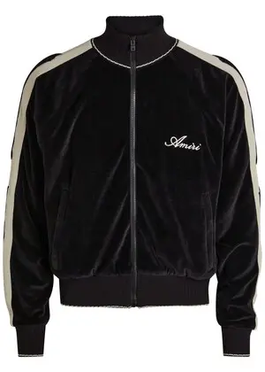 Amiri Bones Appliquéd Velour Track Jacket