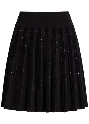 Balmain Sequin-embellished Stretch-knit Mini Skirt