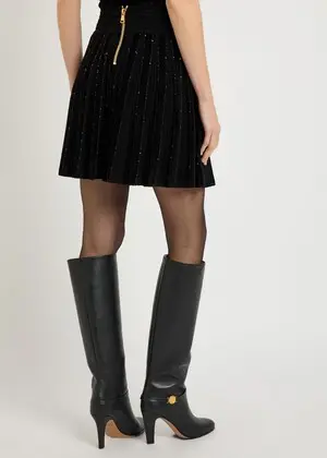 Balmain Sequin-embellished Stretch-knit Mini Skirt