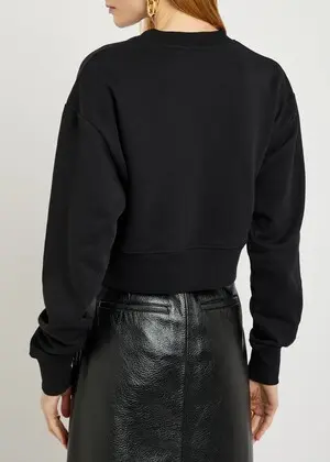 Balmain Logo-print Cropped Cotton Sweatshirt