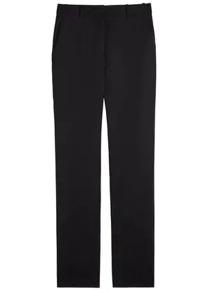 HEIRLOME Flared-leg Stretch-wool Trousers - Black
