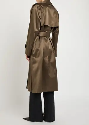 HEIRLOME Maggie Double-breasted Silk Trench Coat