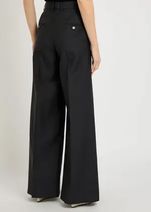 HEIRLOME Tove Split Wide-leg Wool-blend Trousers
